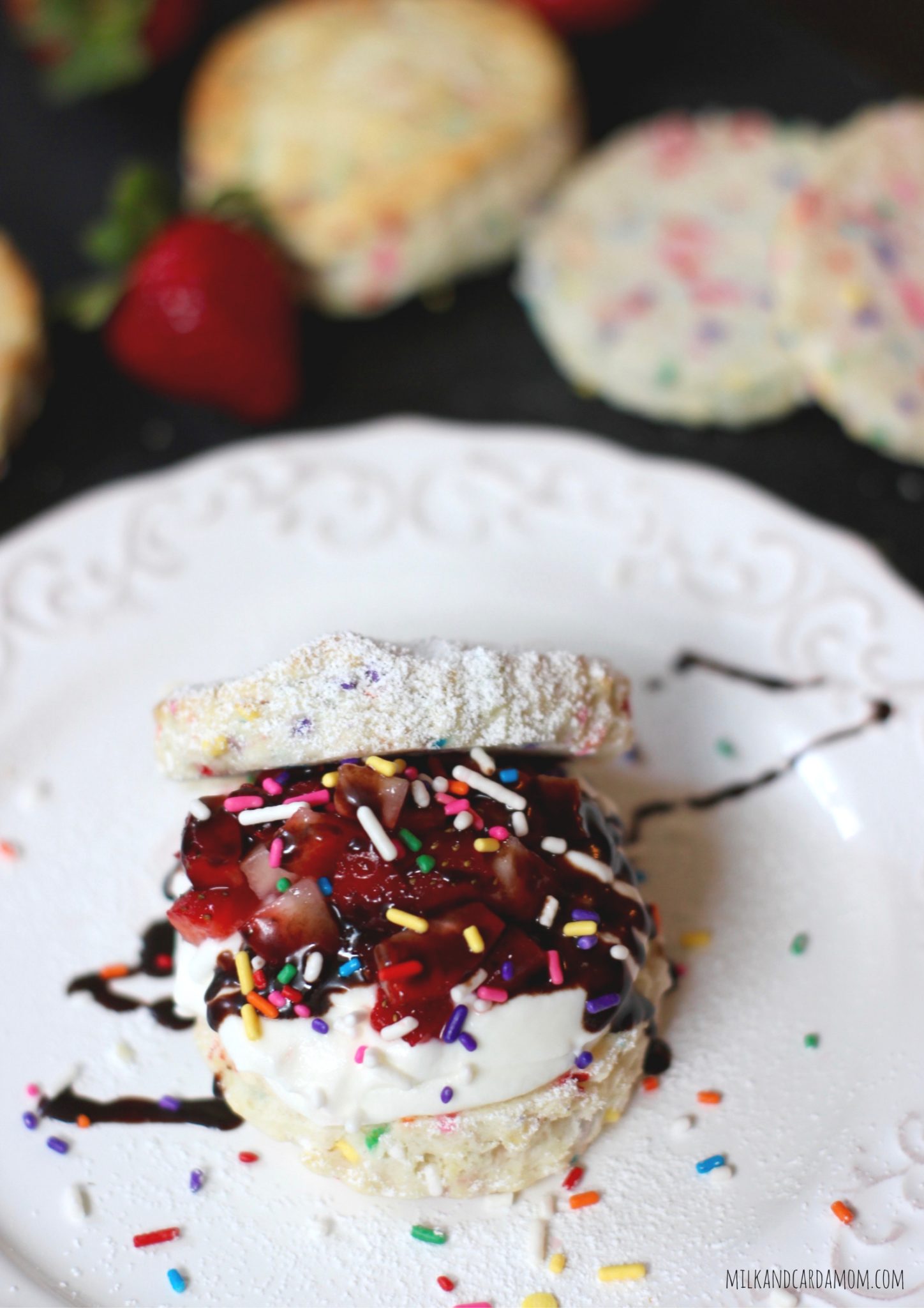 Funfetti Strawberry Shortcake Biscuits | Milk & Cardamom