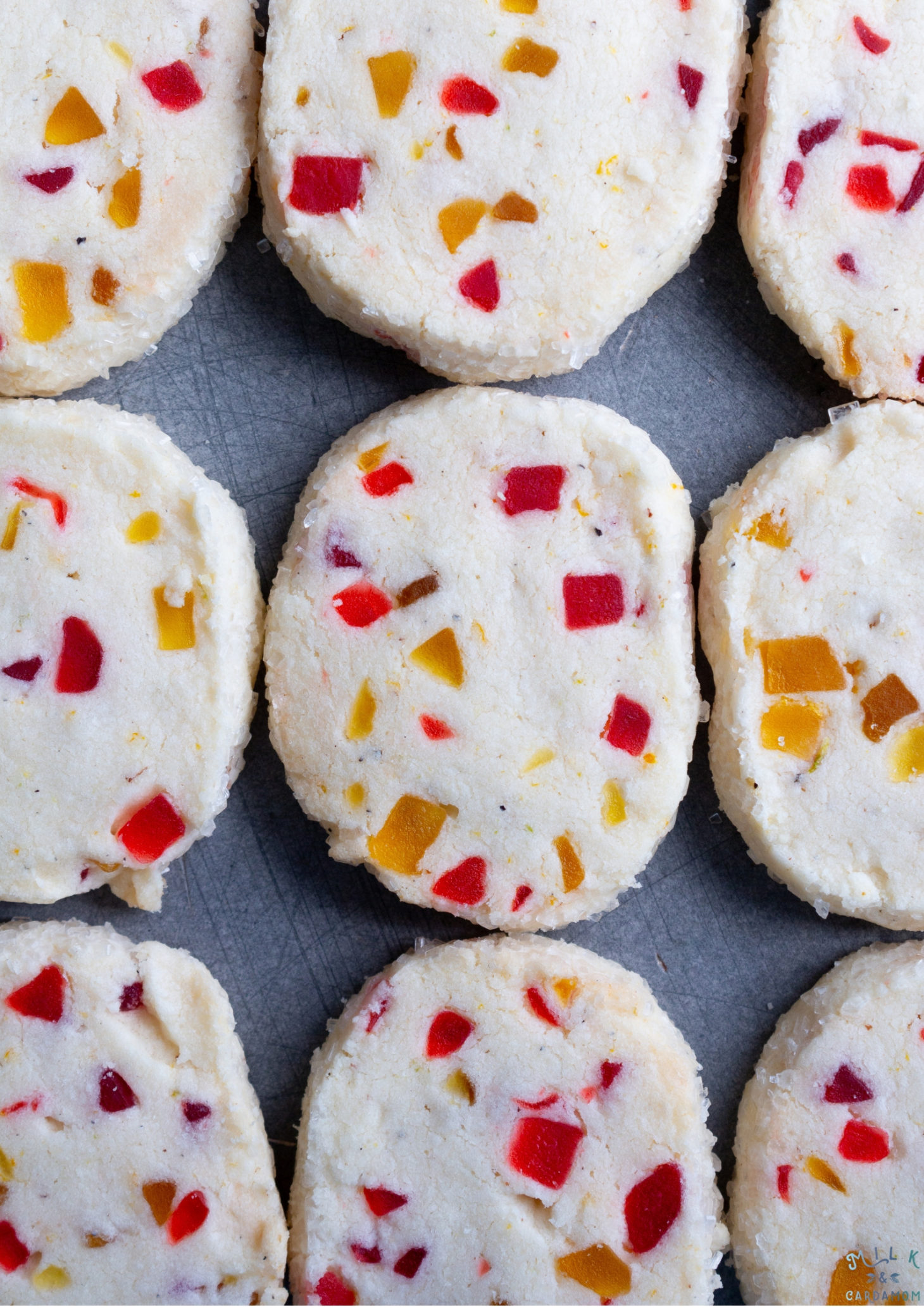 Orange Tutti Frutti Icebox Cookies | Milk & Cardamom