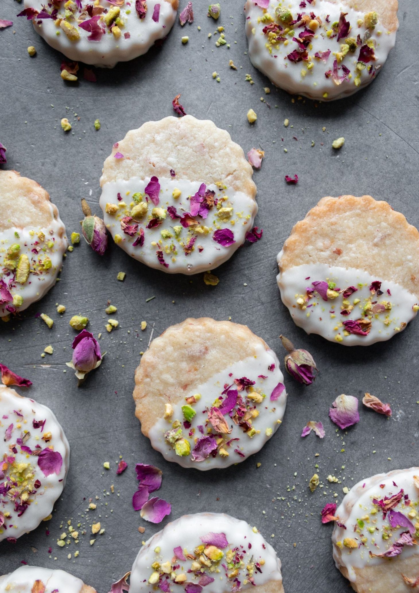 Rose Shortbread Cookies | Milk & Cardamom