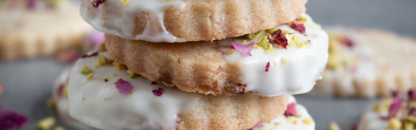 Rose Shortbread Cookies | Milk & Cardamom
