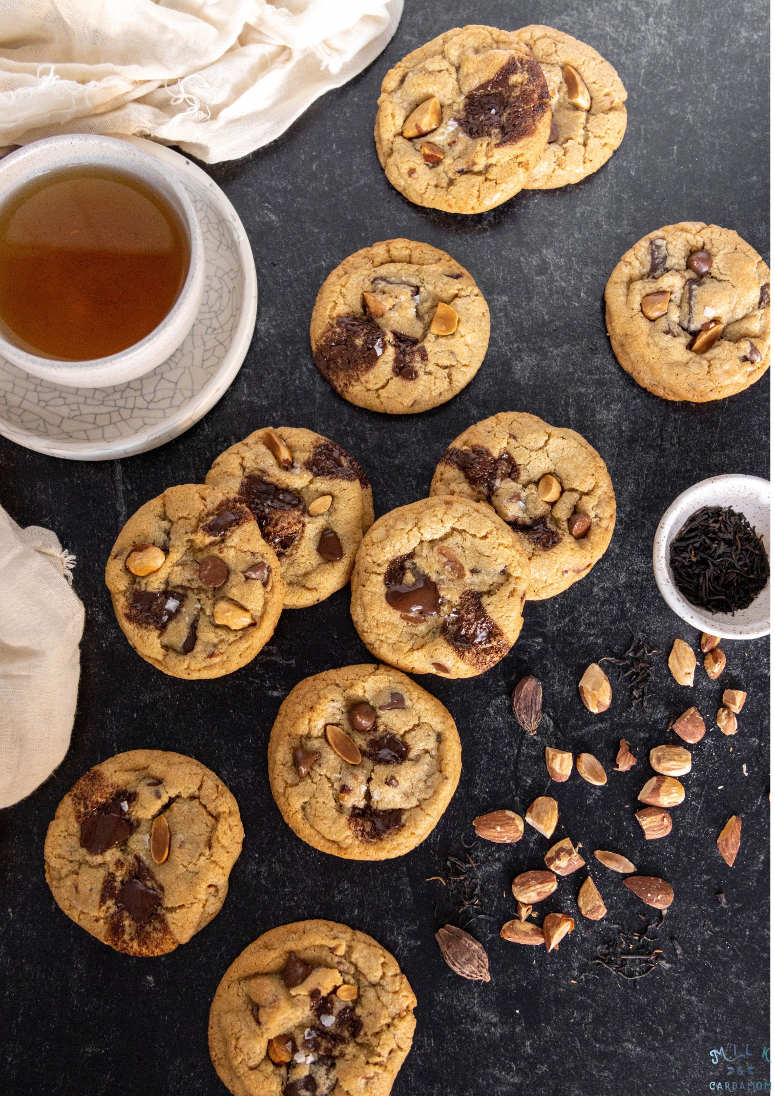 Black Cardamom and Toasted Almond Chocolate Chip Cookies | Milk & Cardamom