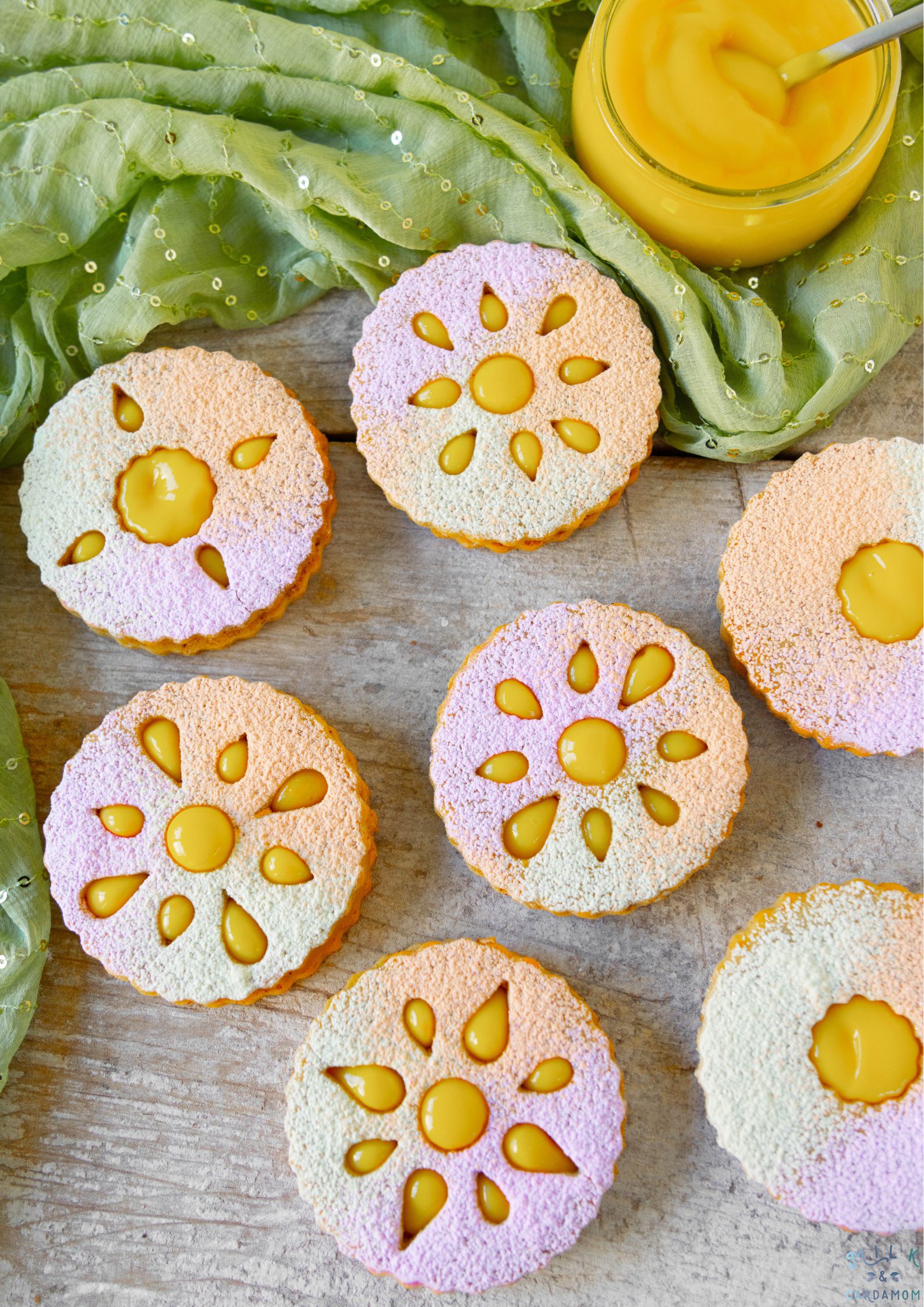 Holi Linzer Cookies | Milk & Cardamom